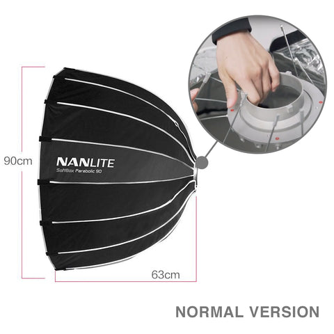 NanLite SB-PR90 Parabolic Softbox with Bowens Mount For Forza 300/500 90cm