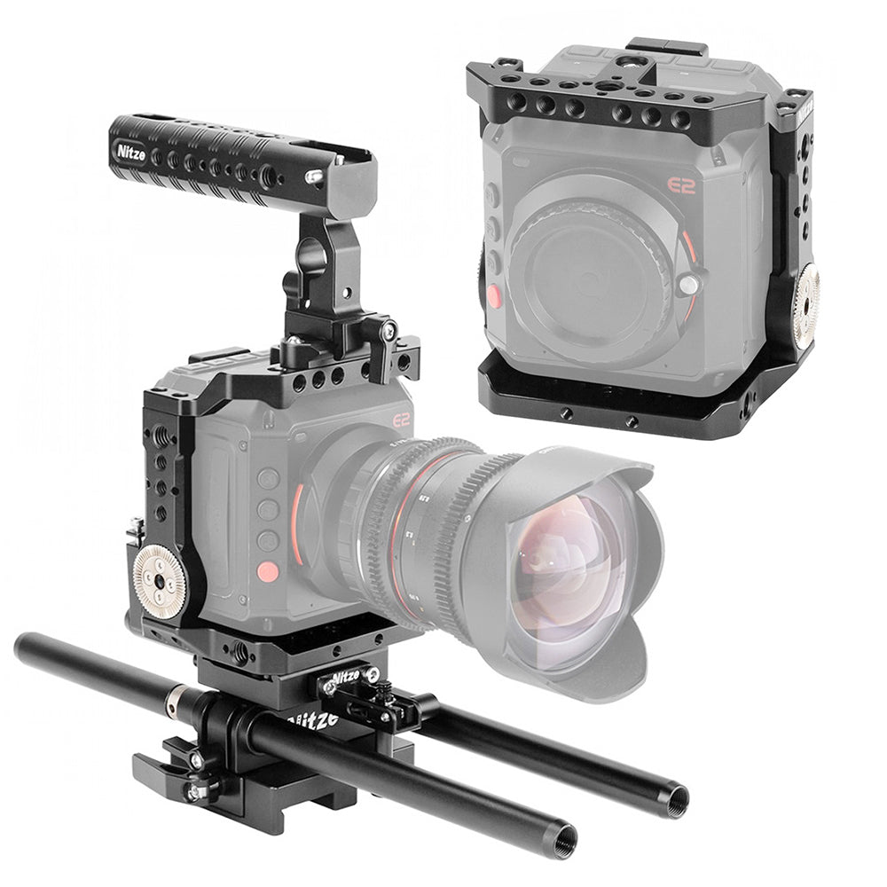 Nitze Camera Cage Kit For Z CAM E2 Built-in NATO Rail and ARRI Rosette ...