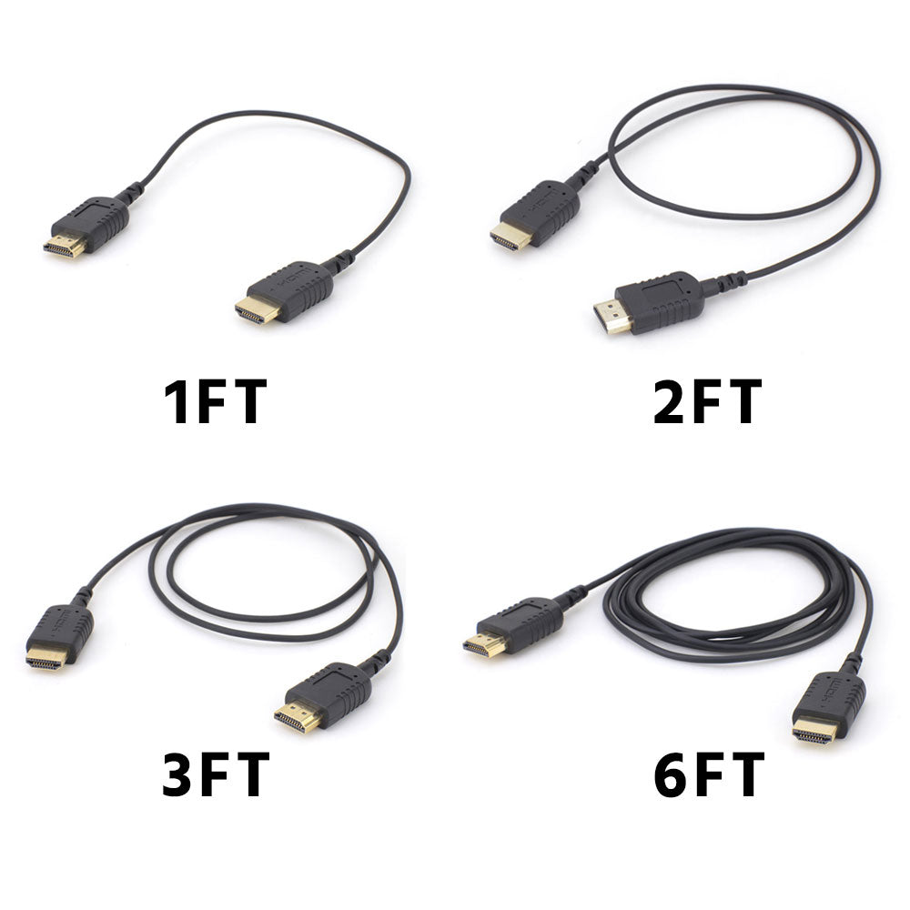 CGPro Hyper-Thin Super Flexible HDMI Cable A Male to A Male (1FT/2FT ...