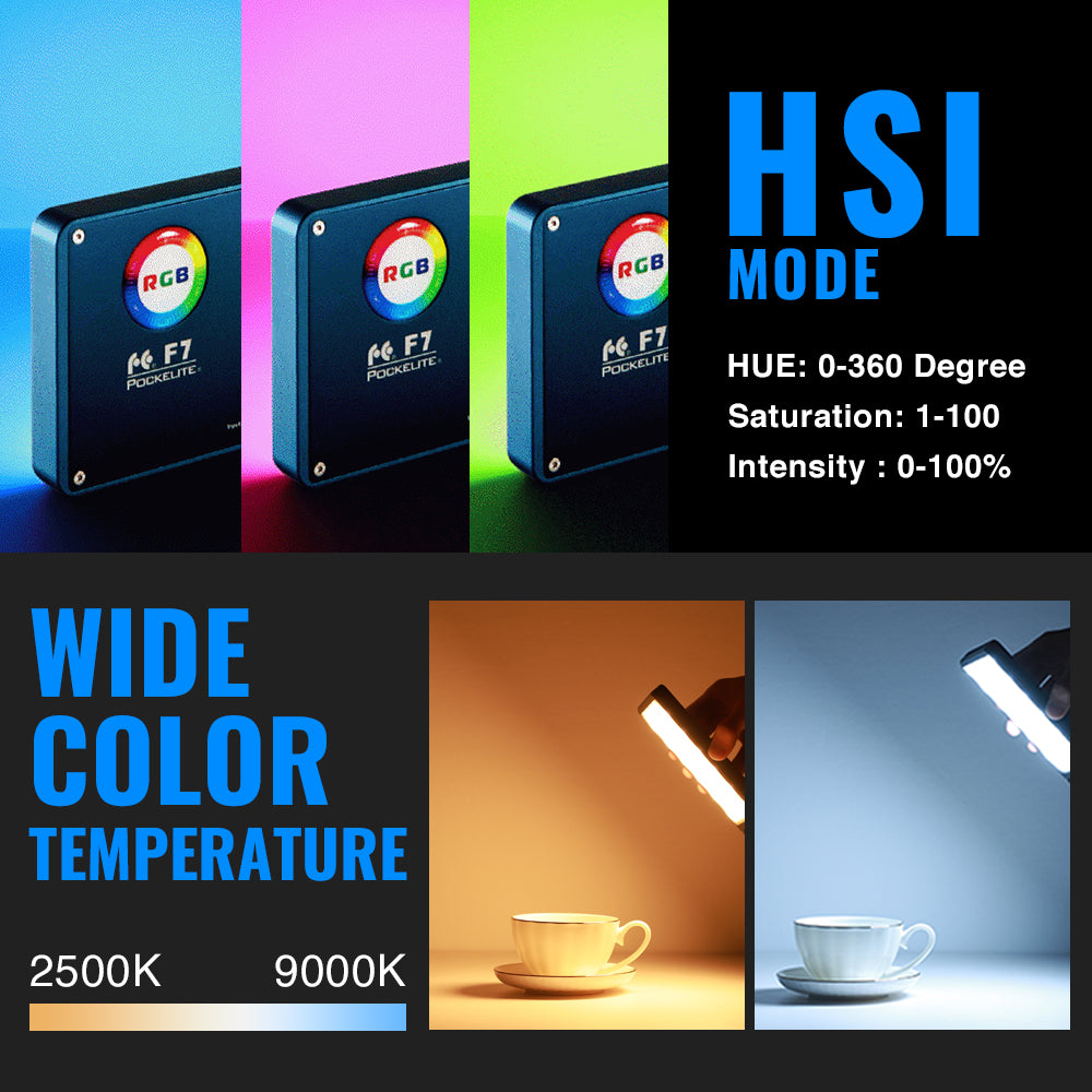 FALCONEYES PocketLite F7 RGB 12W 2500K-9000K Led Video Camera Light Magnetic Design LED Lighting ...